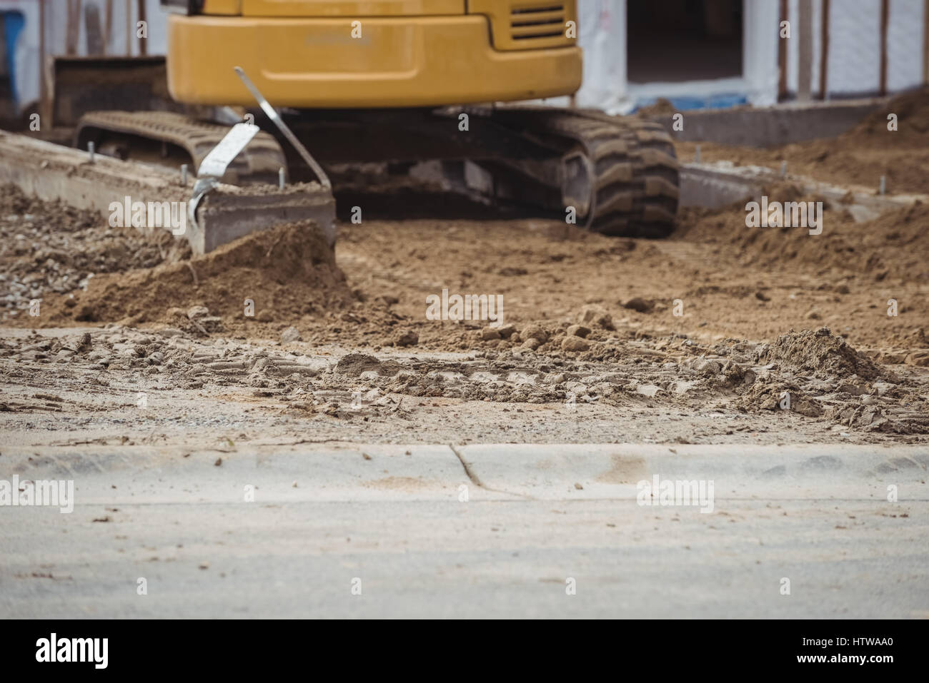 Bulldozer at construction site Stock Photo - Alamy