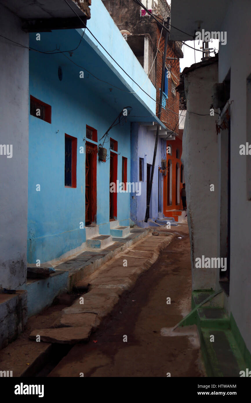 Empty street in Khajuraho town, india Stock Photo - Alamy