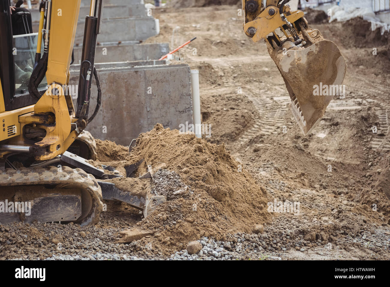 Bulldozer at construction site Stock Photo - Alamy
