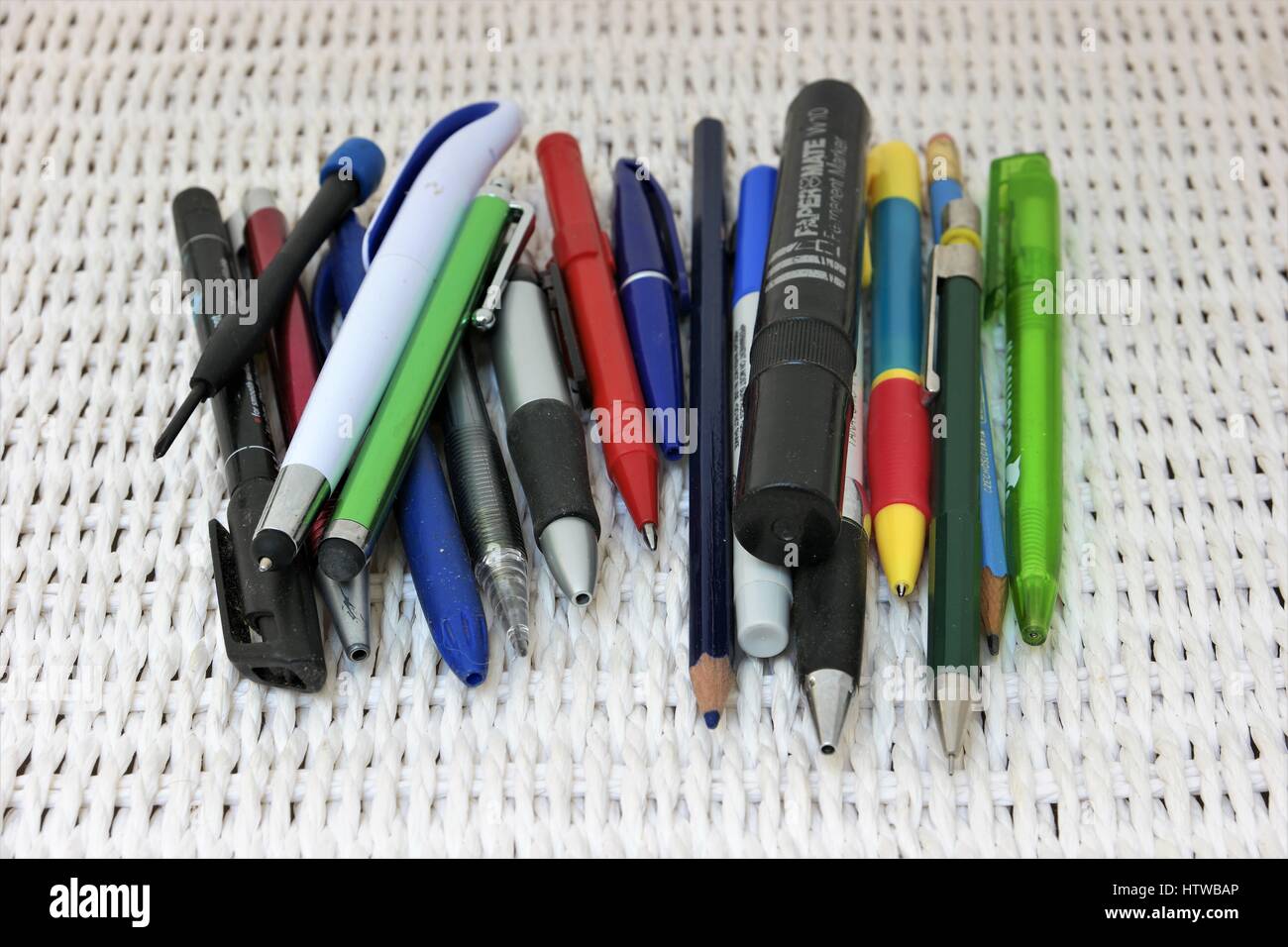 Colorful desktop objects Stock Photo - Alamy