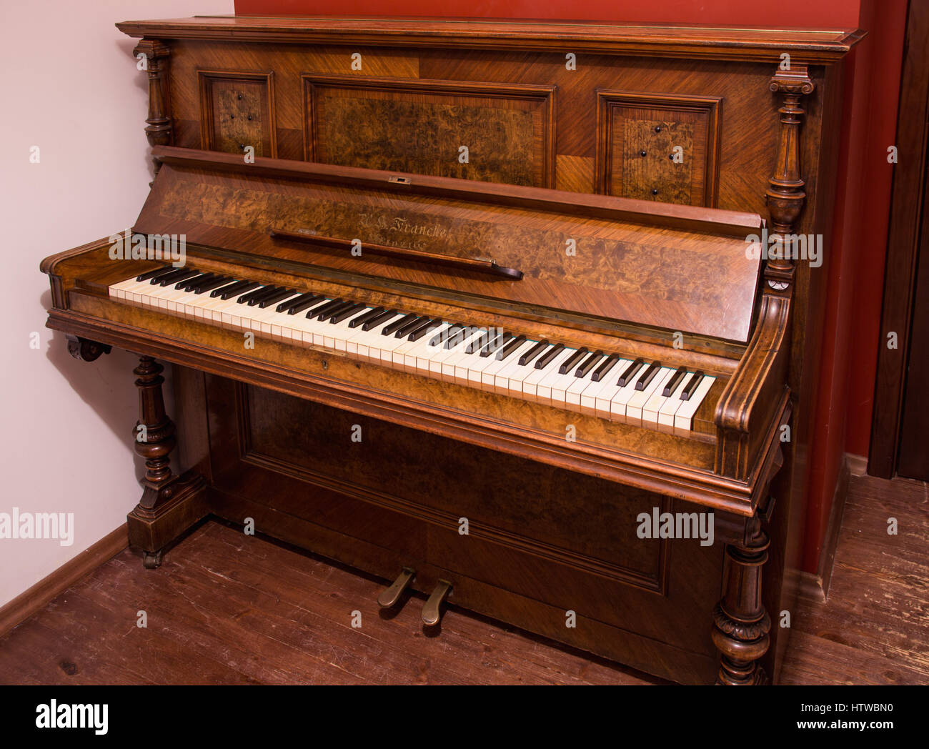 the beautiful old German piano close up Stock Photo - Alamy