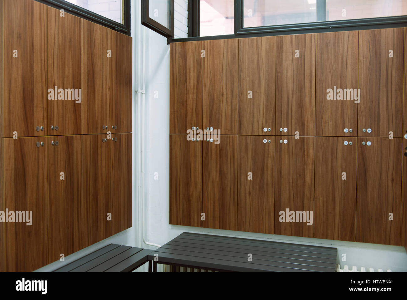 Interior of a locker changing room in the gym Stock Photo - Alamy