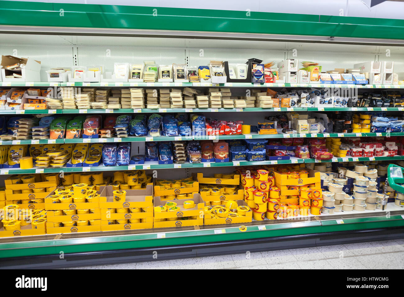LAPPEENRANTA, FINLAND - CIRCA FEB, 2016: Trading refrigerator stalls ...