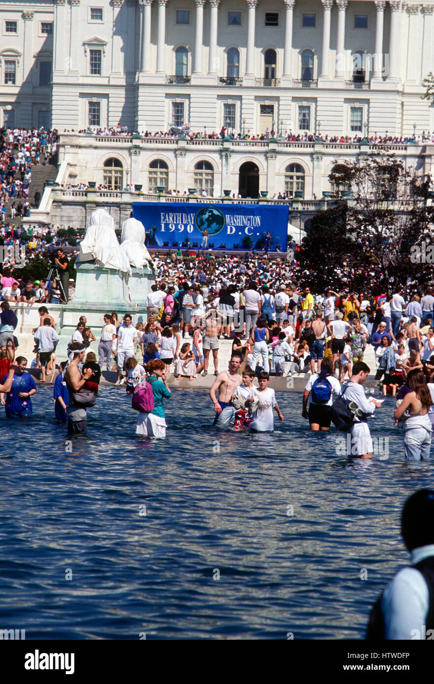The Earth Day rally on the west front of the US Capitol the crowd of ...