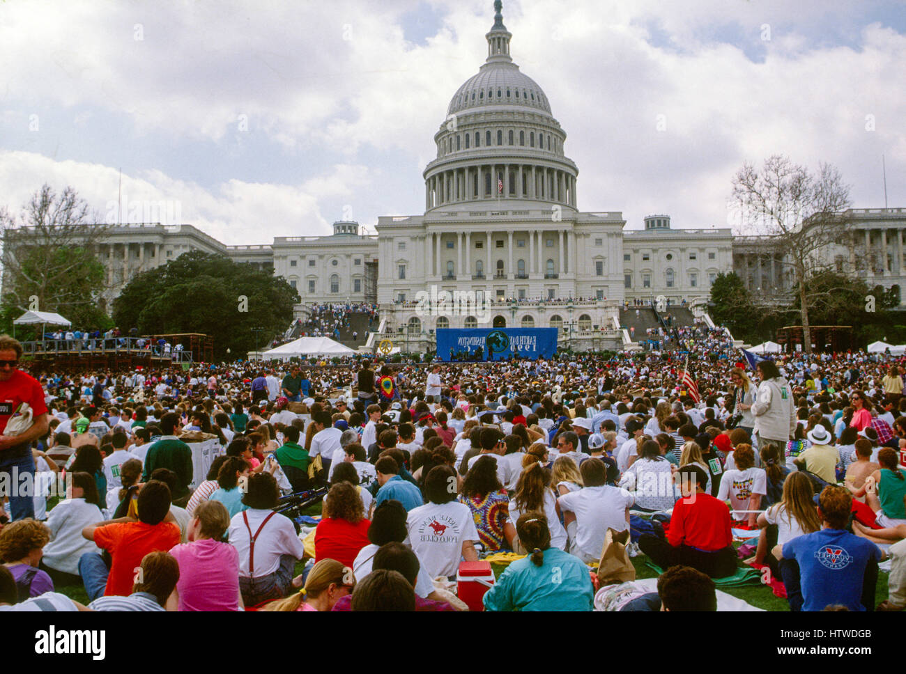 The Earth Day rally on the west front of the US Capitol the crowd of ...