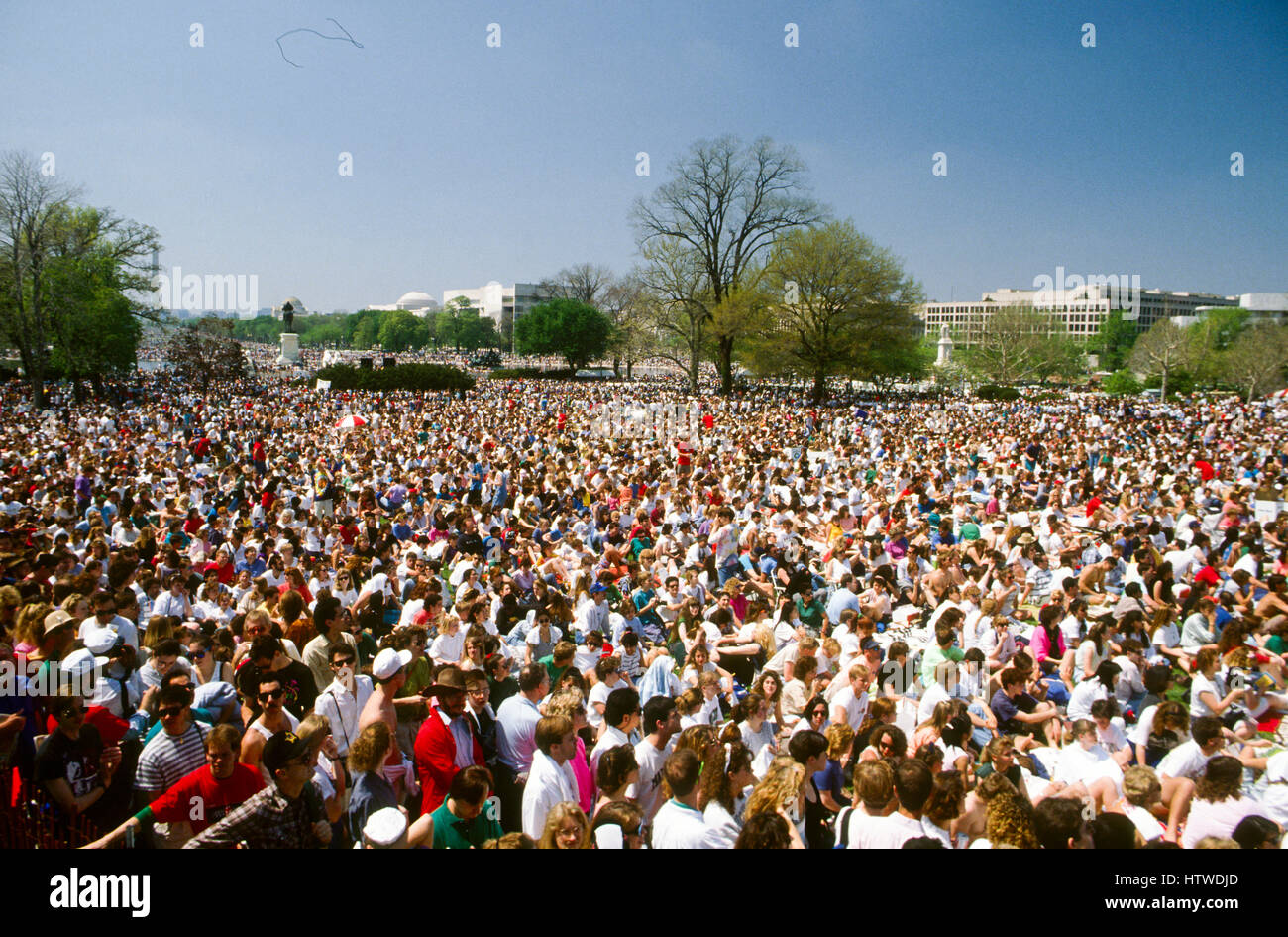 The Earth Day rally on the west front of the US Capitol the crowd of ...
