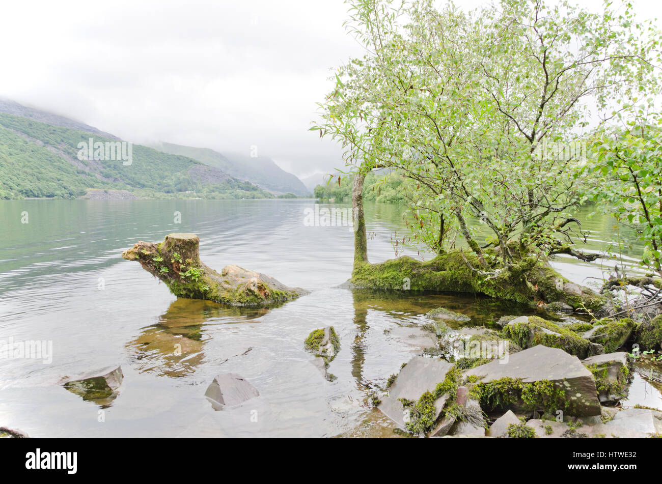 View from The Lagoons, Llyn Padarn, Llanberis, North Wales Stock Photo ...