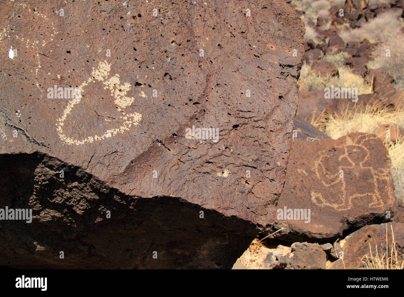 Ancient Native American Rock Art at Petroglyph National Monument in ...