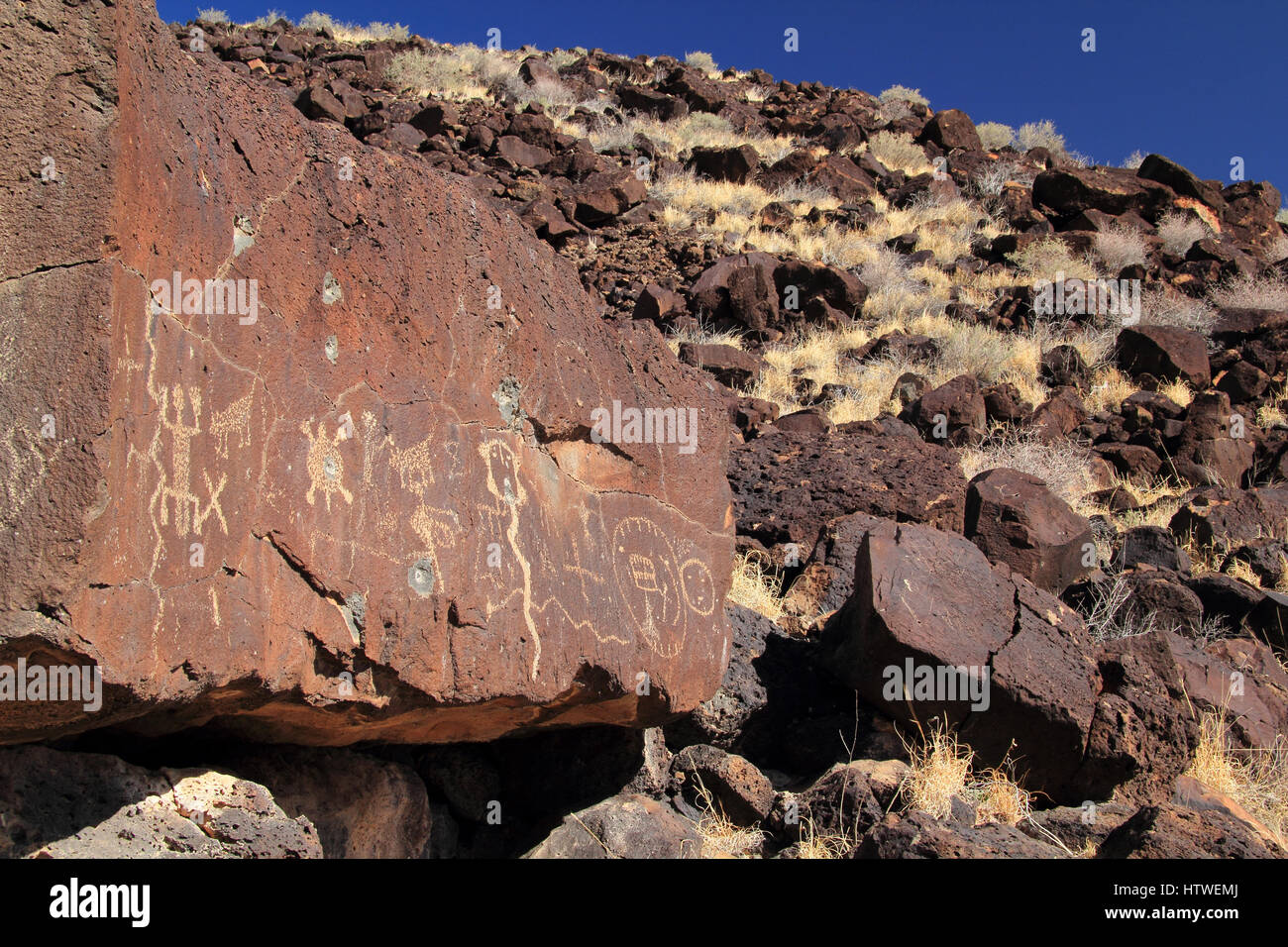 Ancient Native American Rock Art at Petroglyph National Monument in ...