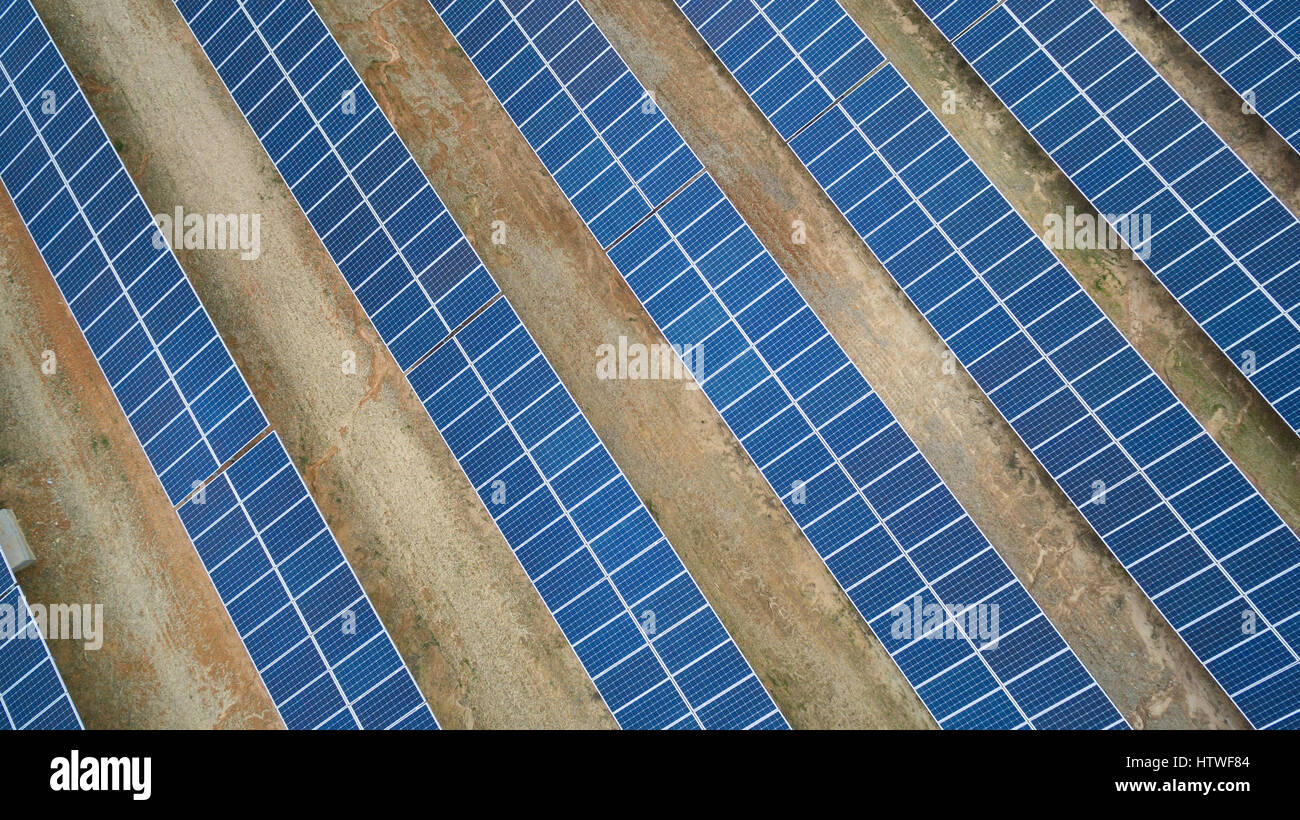 Solar panels in array Capturing sunlight to convert it to green ...
