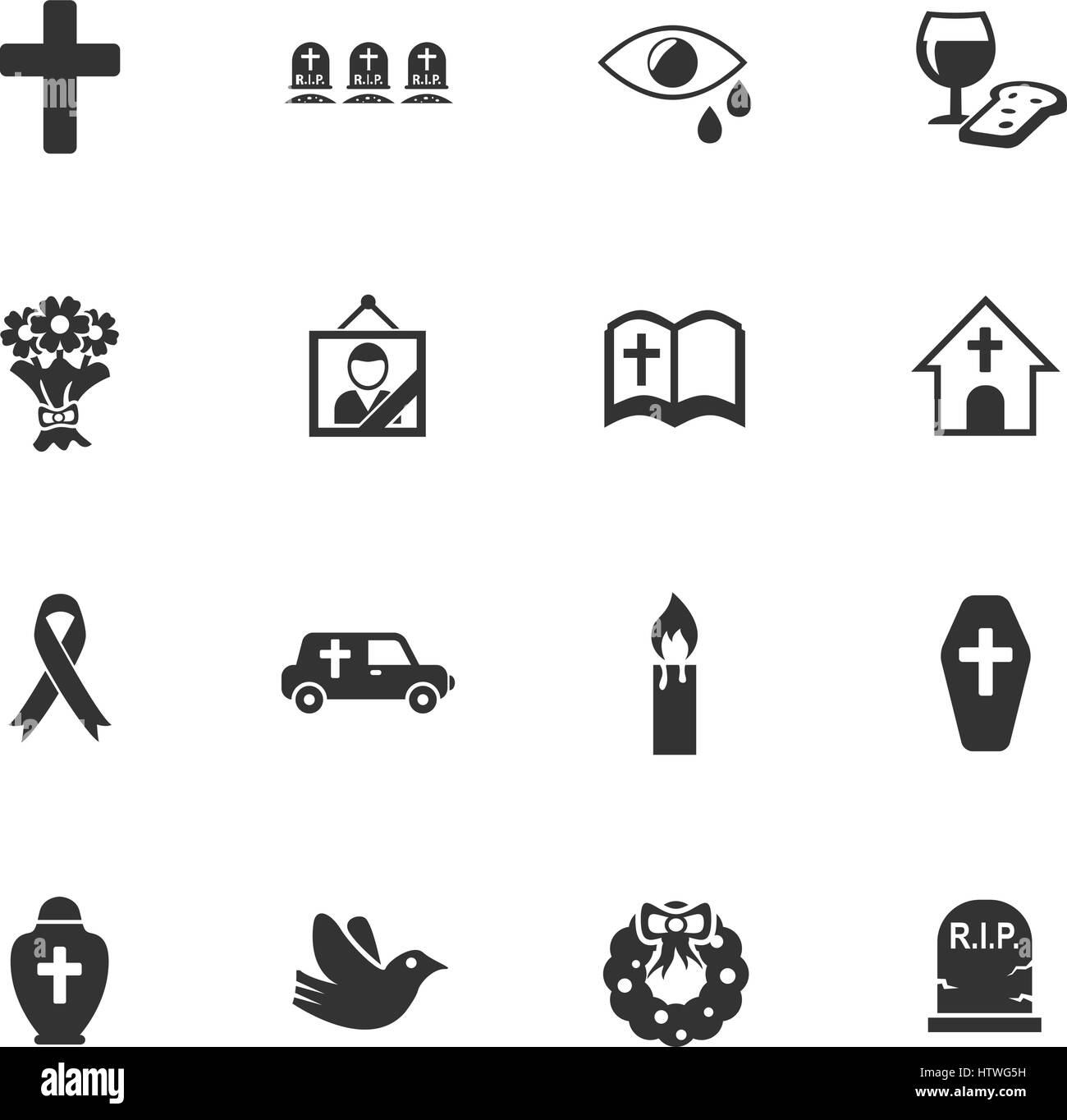 funeral services web icons for user interface design Stock Vector Image ...