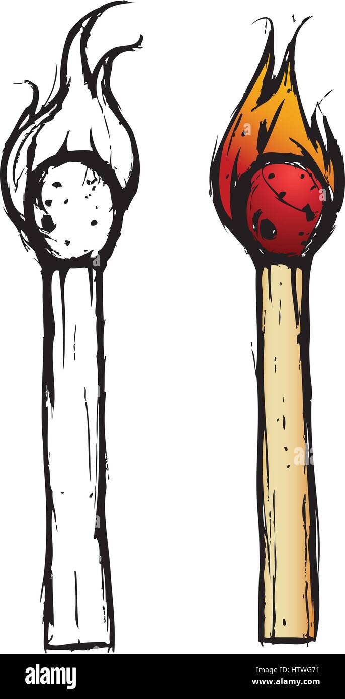 Match Sticks Sketch - Illustration as EPS 10 File Stock Vector Image ...
