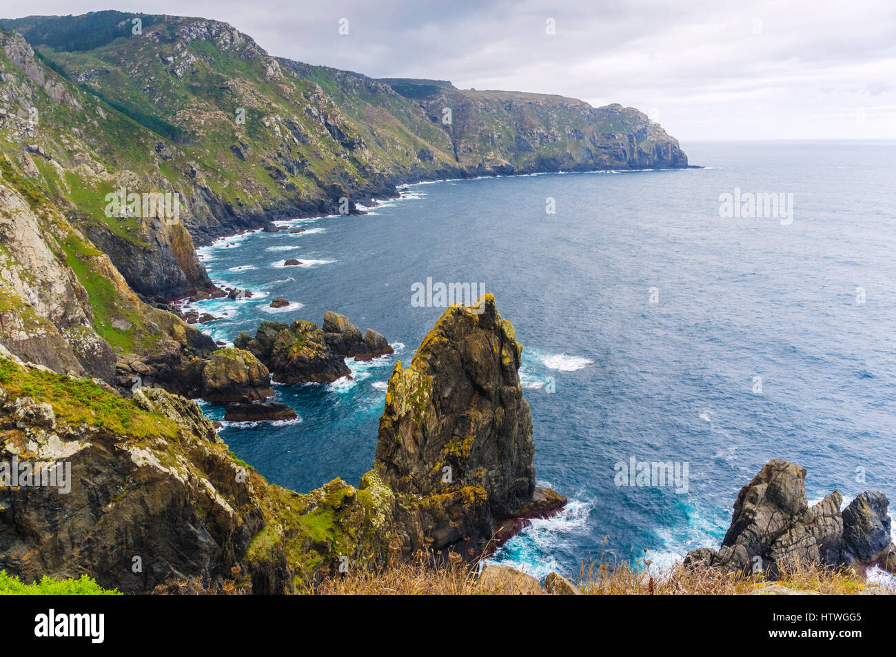 Cliffs at Cabo Ortegal cape, the highest cliffs in Europe. Coruña ...