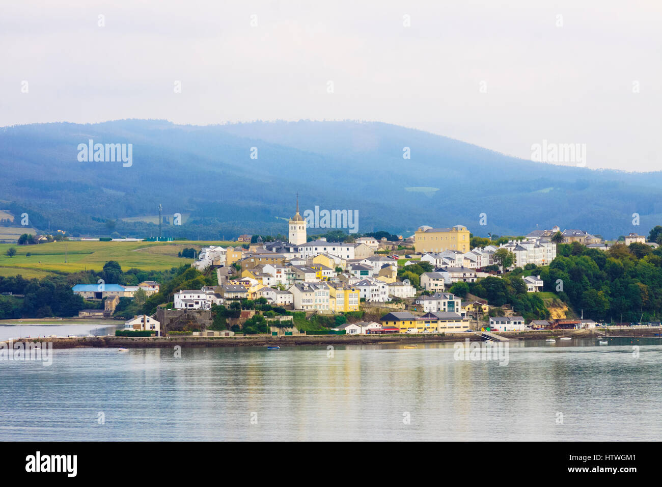 Overview of Castropol by the Eo river, Asturias, Spain, Europe Stock ...