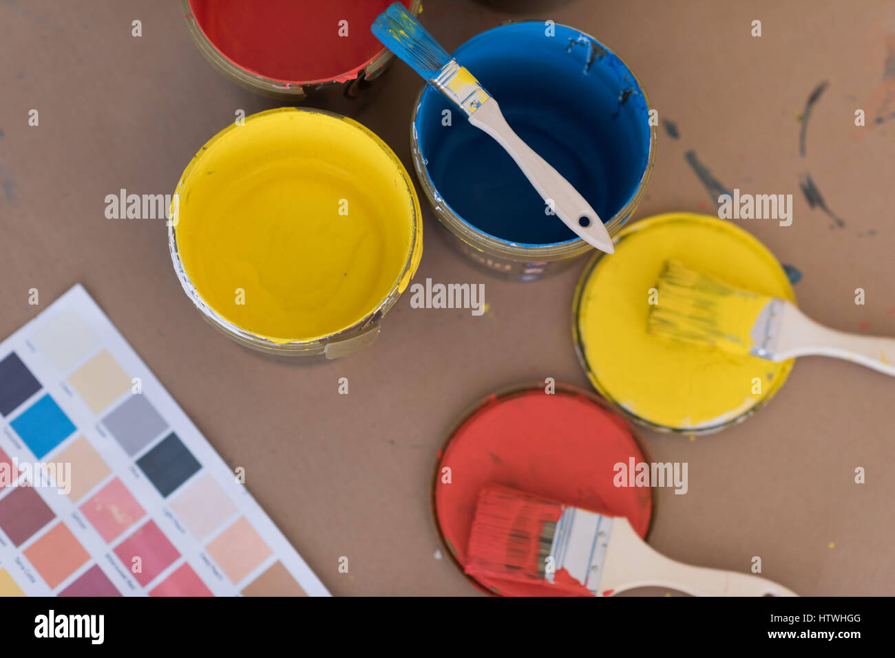 prepared color for painting the wall Stock Photo - Alamy