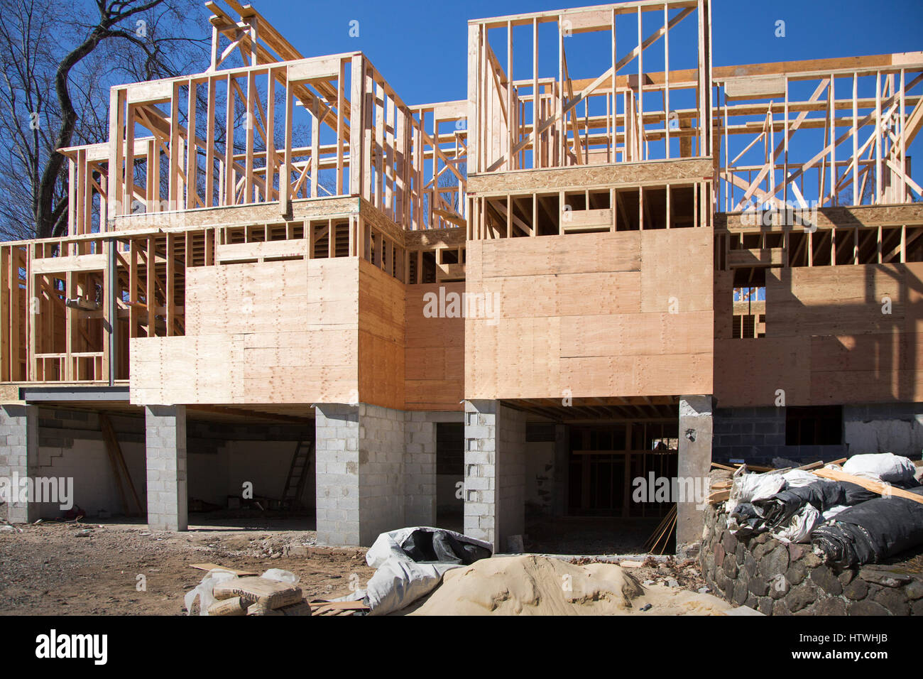 A new home under construction in Ramsey, New Jersey Stock Photo - Alamy