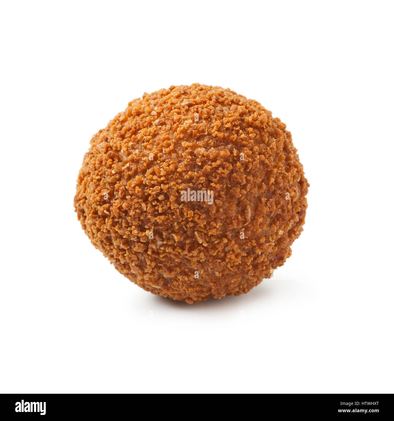 Single dutch traditional snack bitterbal on white background Stock ...
