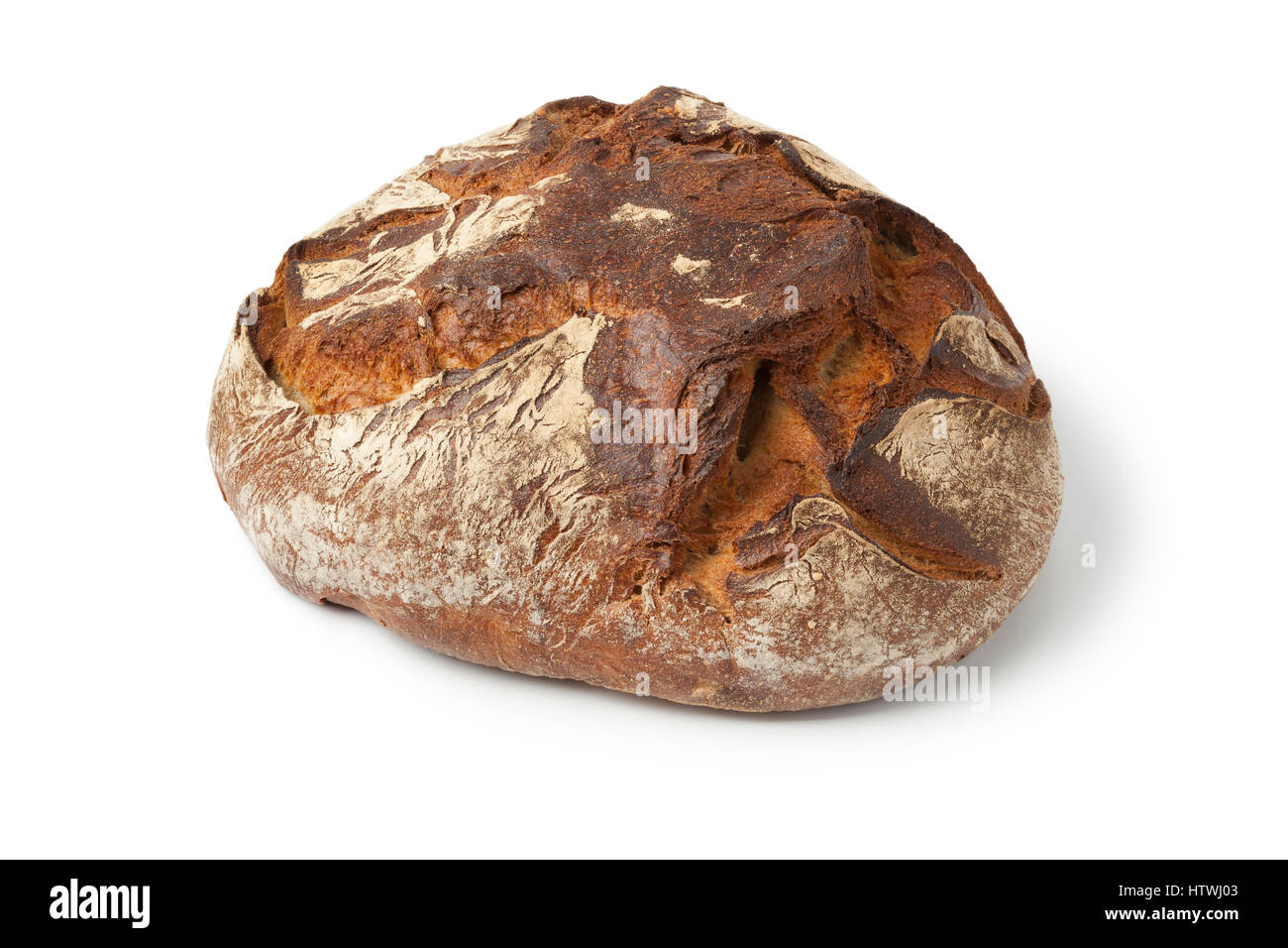 Traditional fresh german Krustenbrot on white background Stock Photo ...
