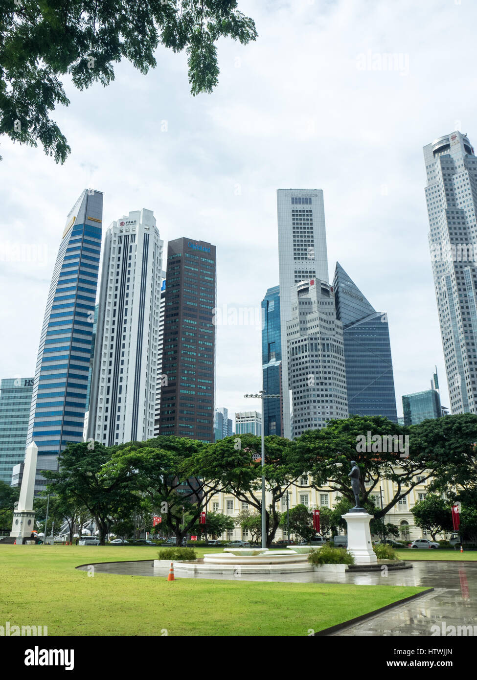 The Singapore skyline from Fullerton Road Stock Photo - Alamy