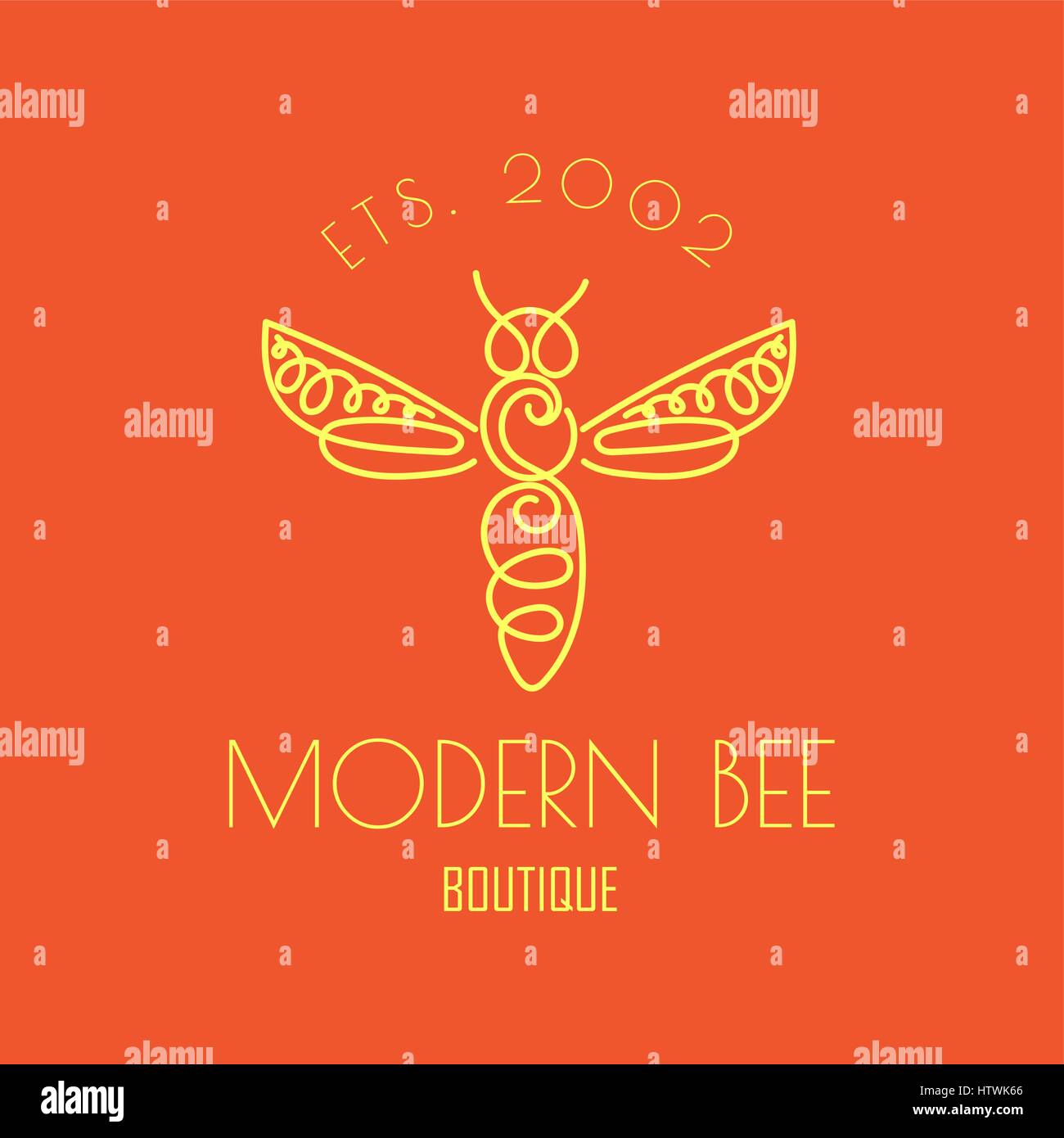 Logo with insect. Badge Bee for corporate identity Stock Vector Image ...