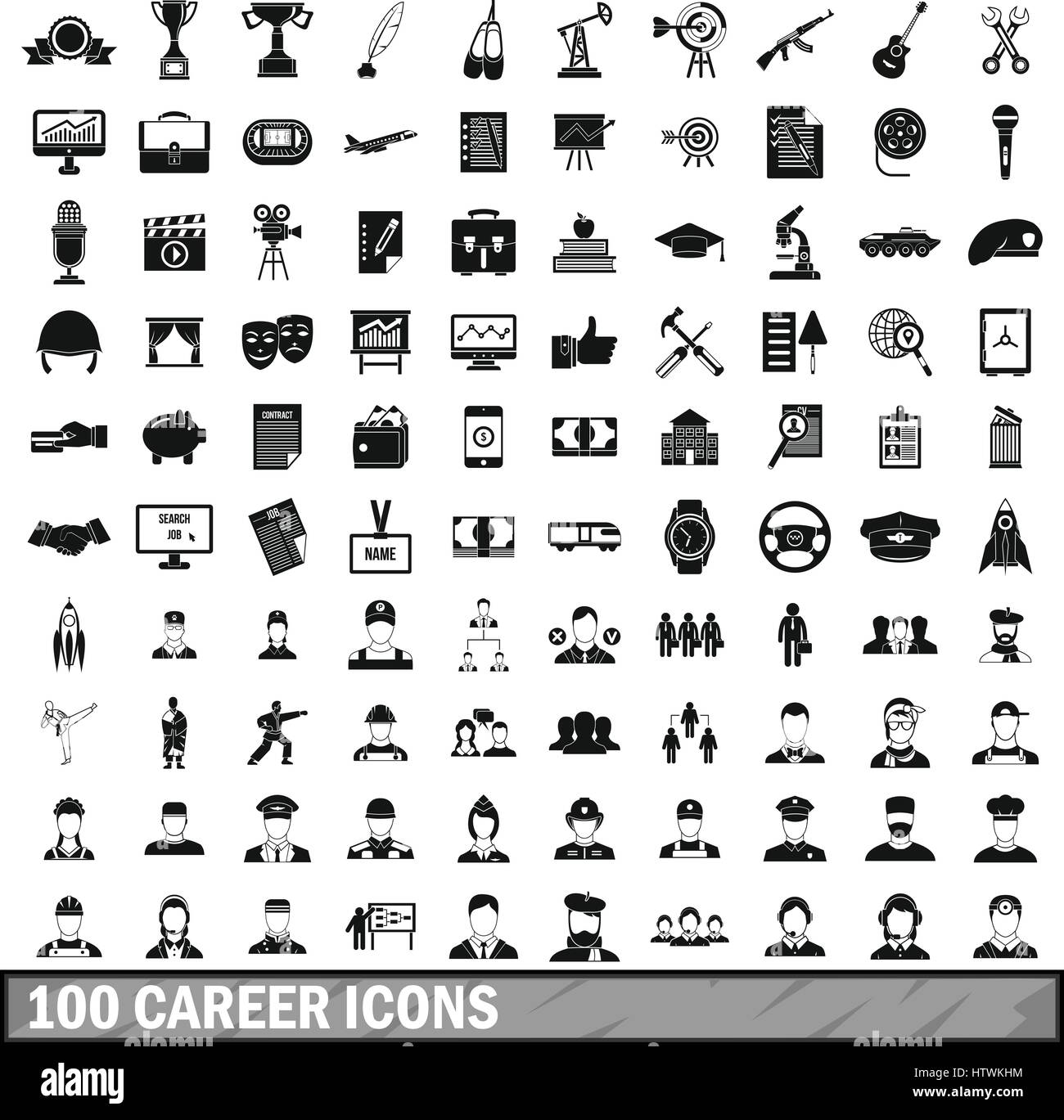 100 career icons set in simple style Stock Vector Image & Art - Alamy