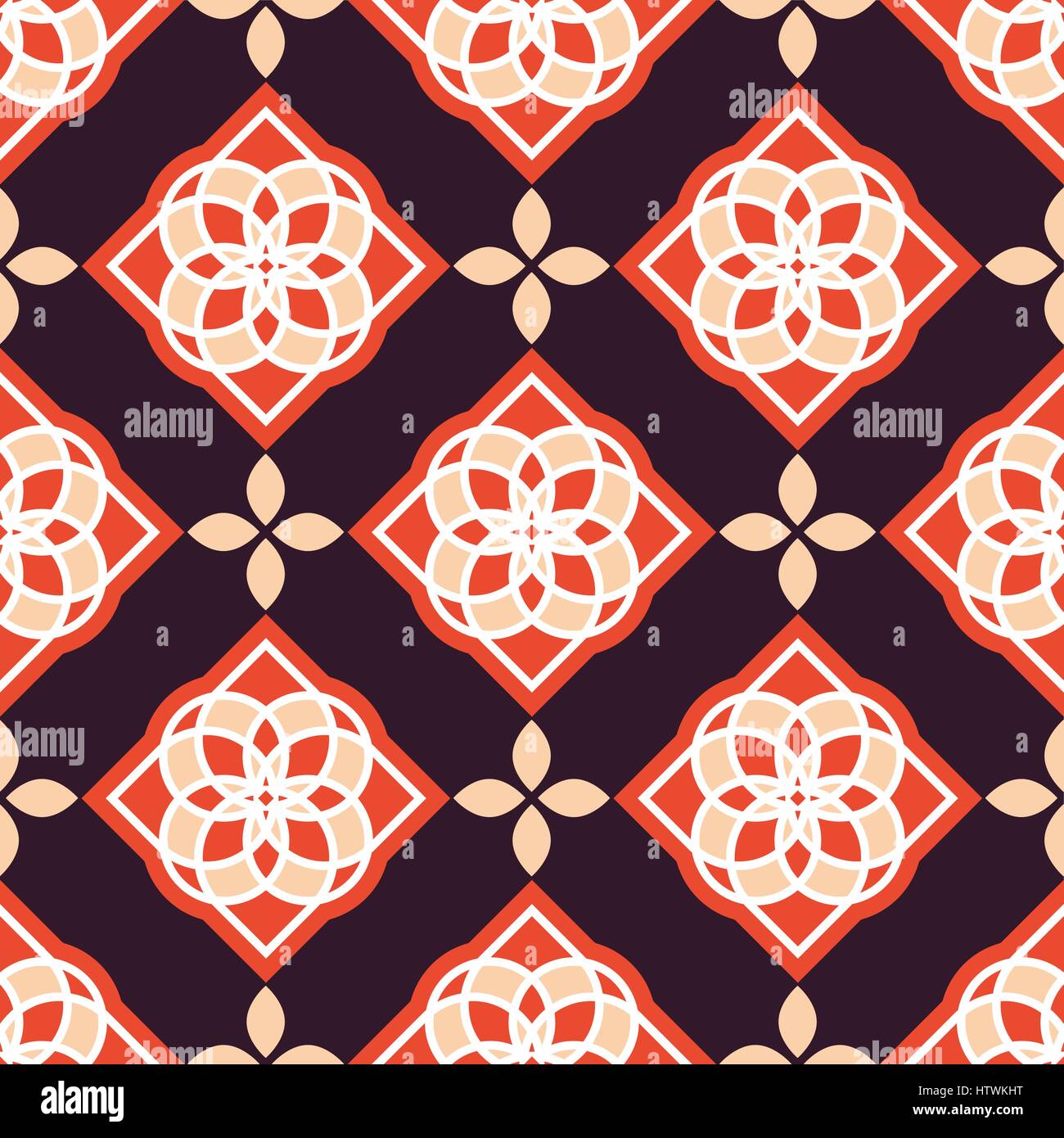 Portuguese azulejo tiles. Red and white gorgeous seamless patterns ...