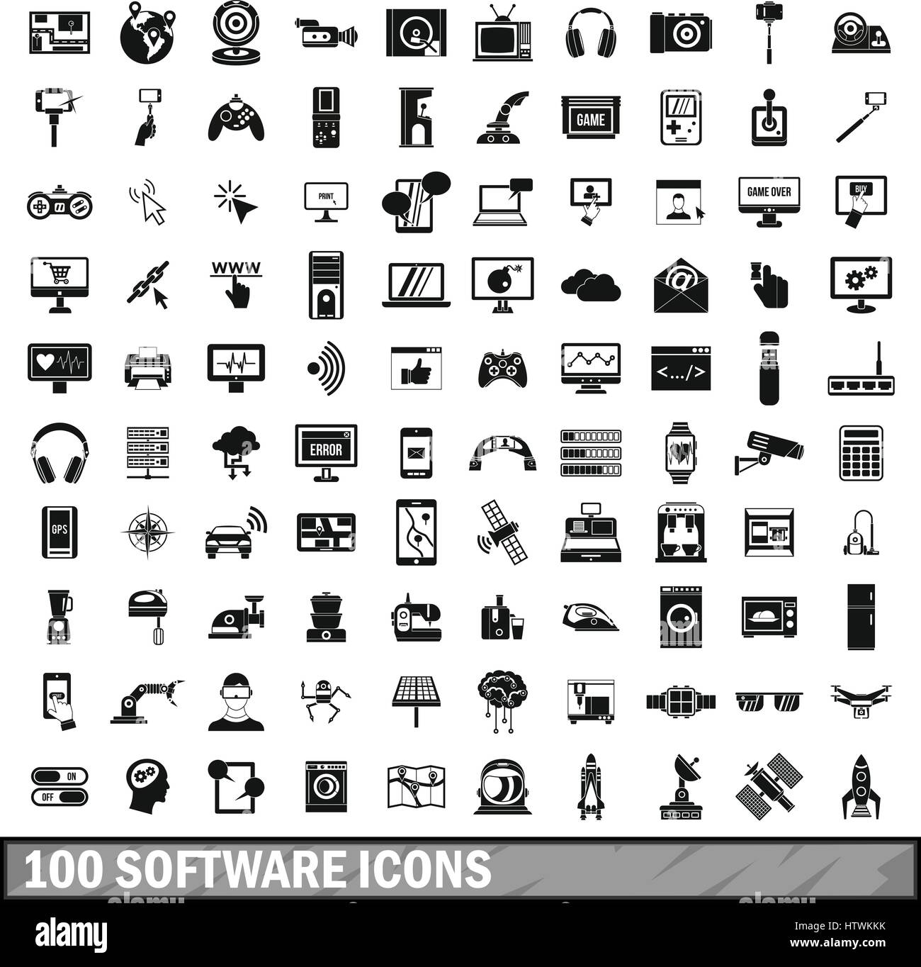 100 software icons set in simple style Stock Vector Image & Art - Alamy