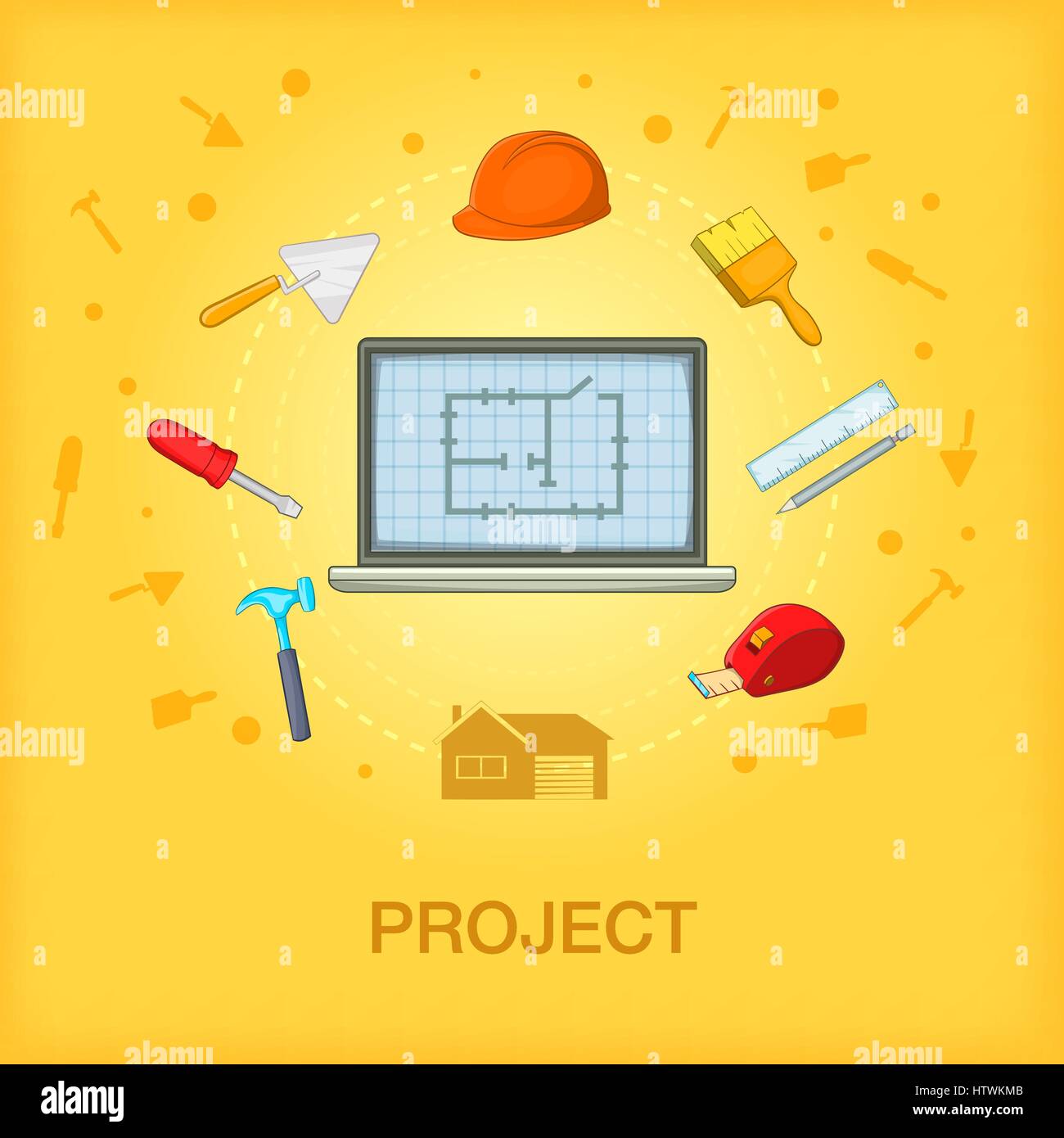 Building process concept cellphone, cartoon style Stock Vector Image ...