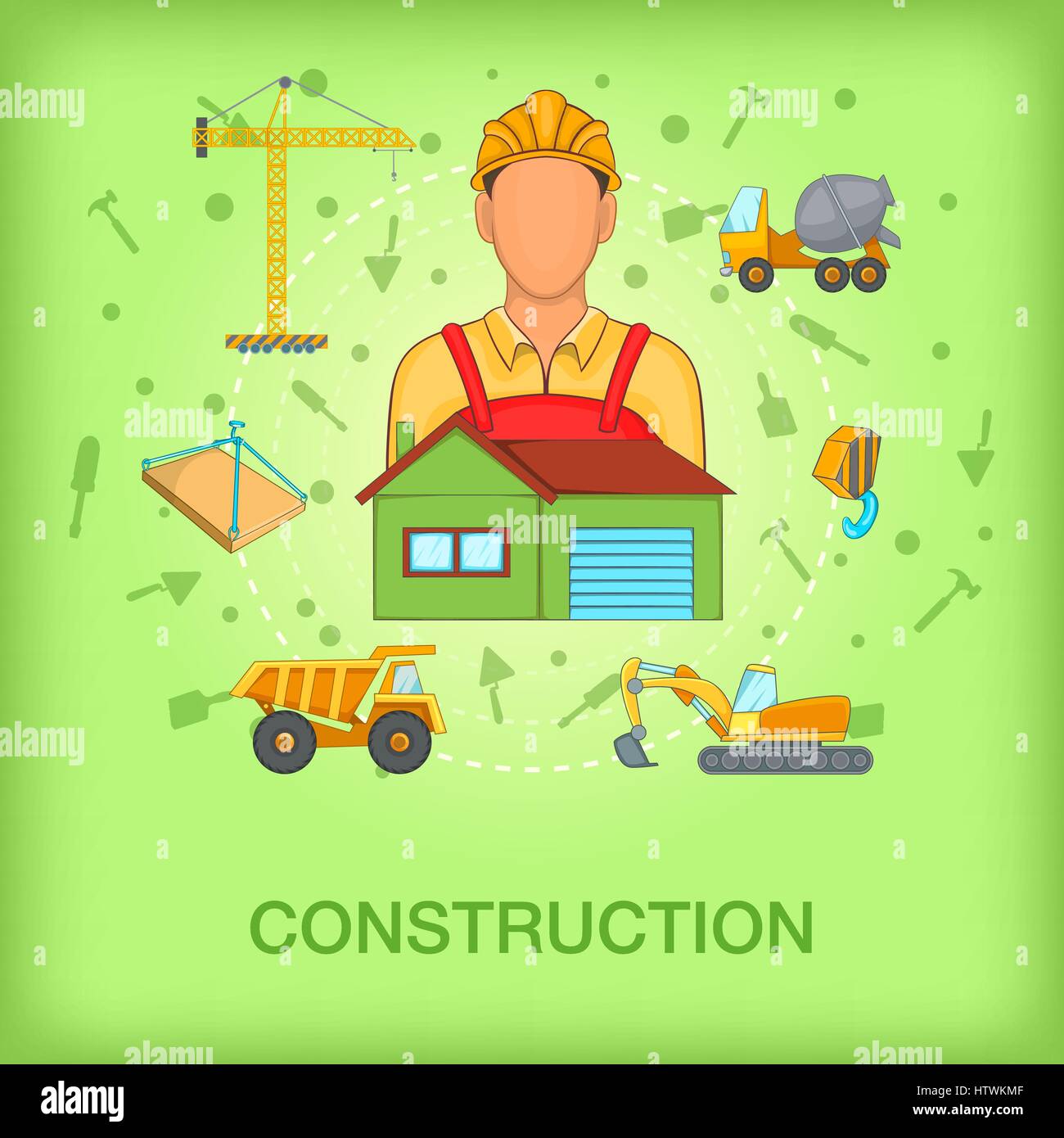 Building process concept worker, cartoon style Stock Vector Image & Art ...