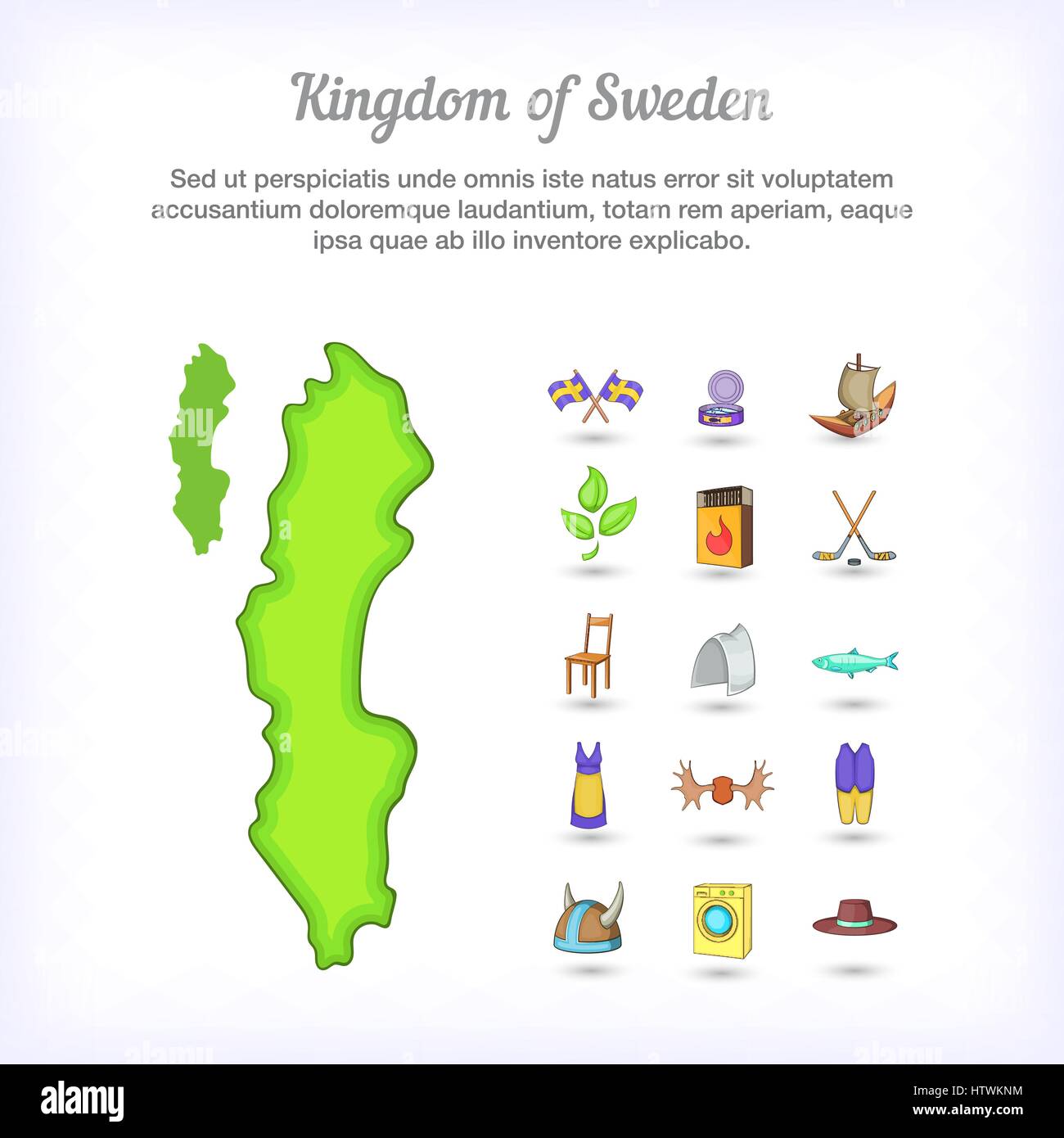 Sweden concept kingdom, cartoon style Stock Vector Image & Art - Alamy