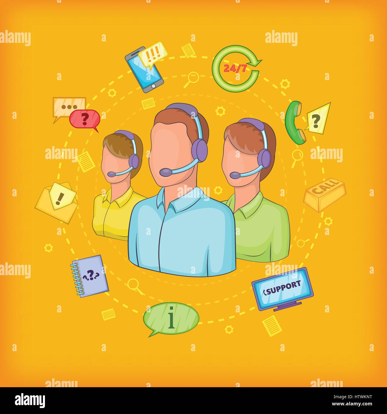 Call center concept, cartoon style Stock Vector Image & Art - Alamy