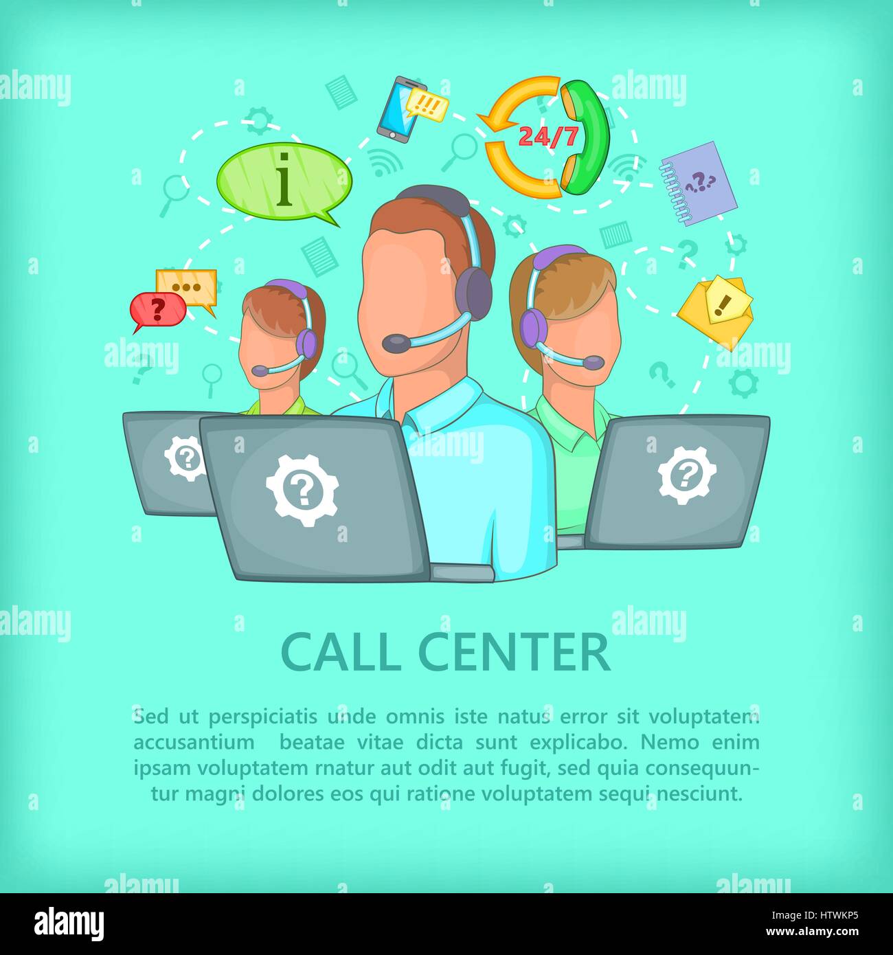 Call centre team Stock Vector Images - Alamy