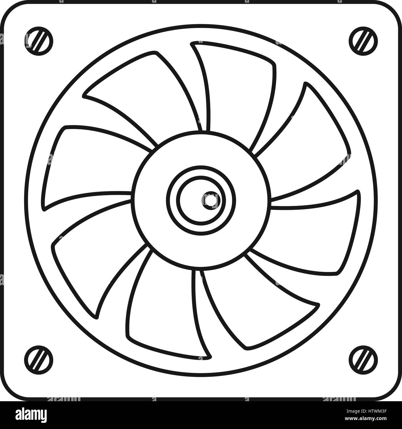 Computer fan cooler icon, outline style Stock Vector Image & Art - Alamy
