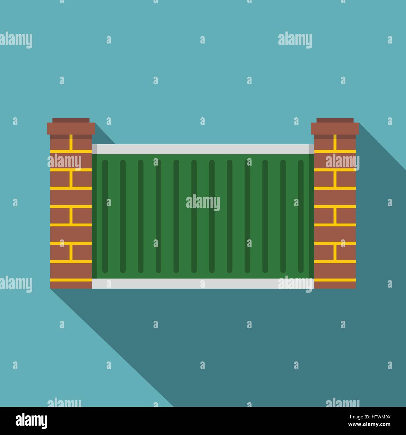 Home fence icon, flat style Stock Vector Image & Art - Alamy