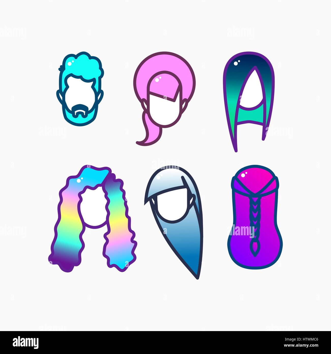 Girl with rainbow hair Stock Vector Images - Alamy