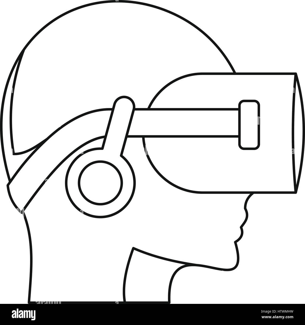 Vr gamer icon outline Black and White Stock Photos & Images - Alamy