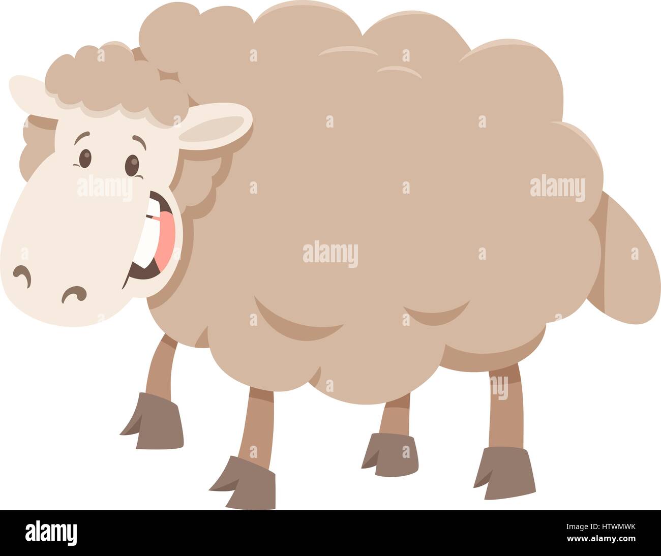 Cartoon Illustration of Sheep Farm Animal Character Stock Vector Image ...
