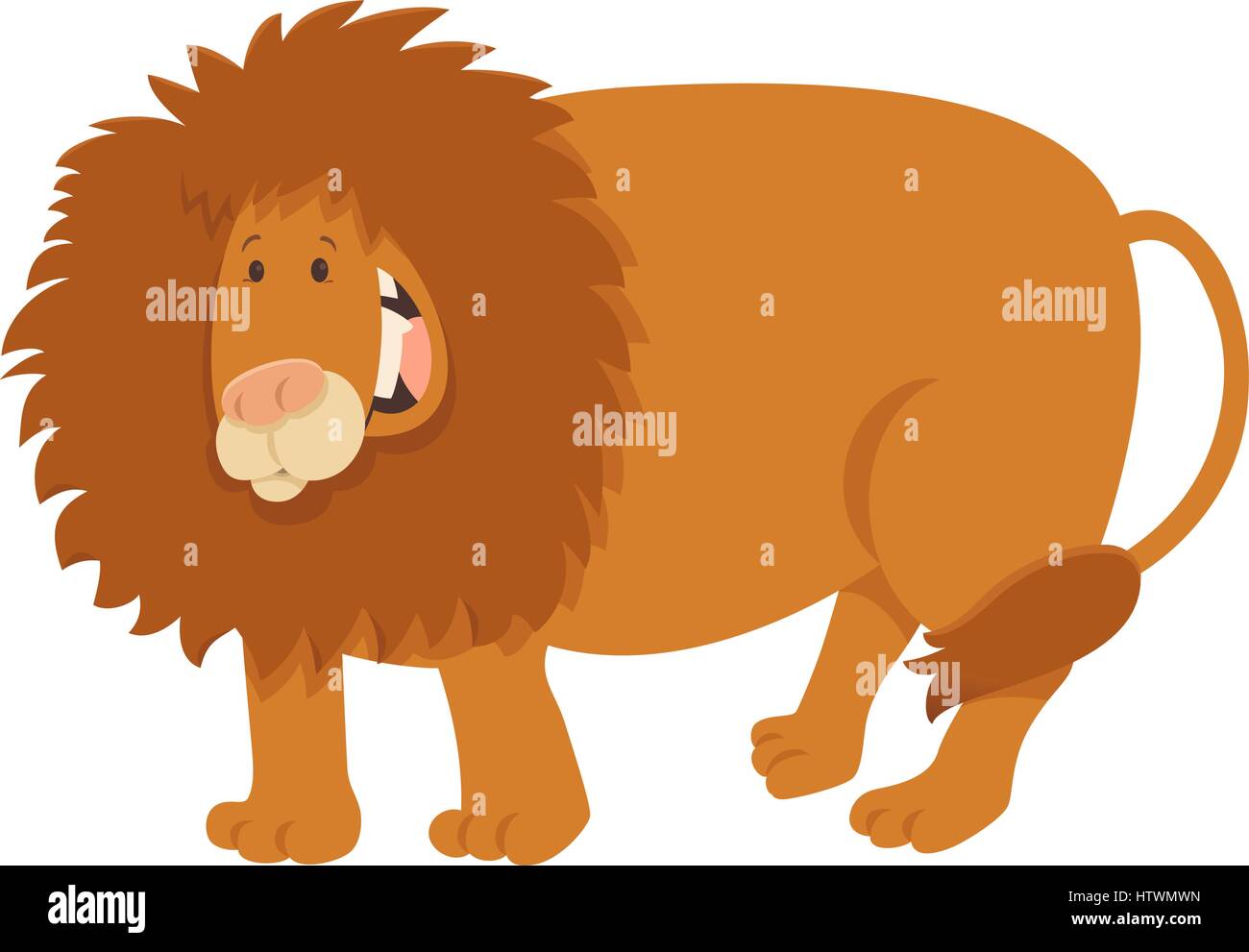 Cartoon Illustration of Funny Lion Wild Animal Character Stock Vector ...