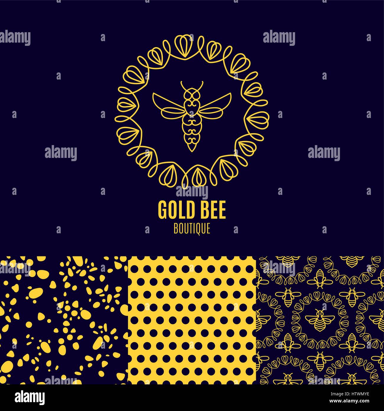 Logo with insect. Badge Bee for corporate identity Stock Vector Image ...