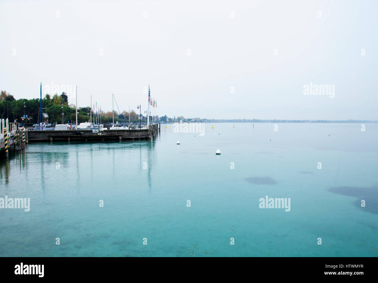 Small port on the lake, horizontal image Stock Photo - Alamy
