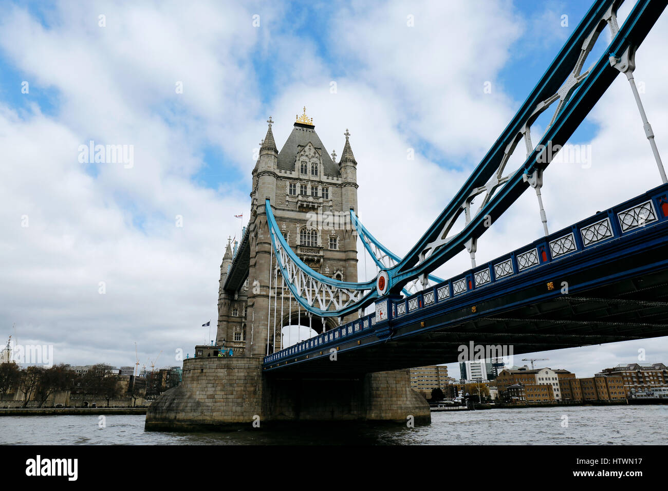 Tower Bridge on a clear sunny day. Tower Bridge is often mistaken for ...