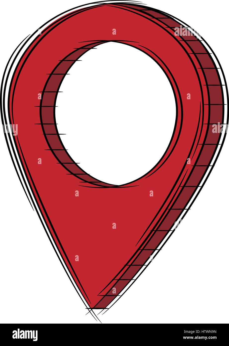 Illustration of Cute Cartoon Doodle of 3D Map Pointer Icon. EPS8 Stock ...