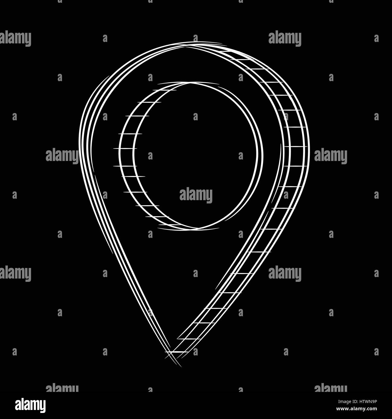 Map icon 3d pin design Black and White Stock Photos & Images - Alamy