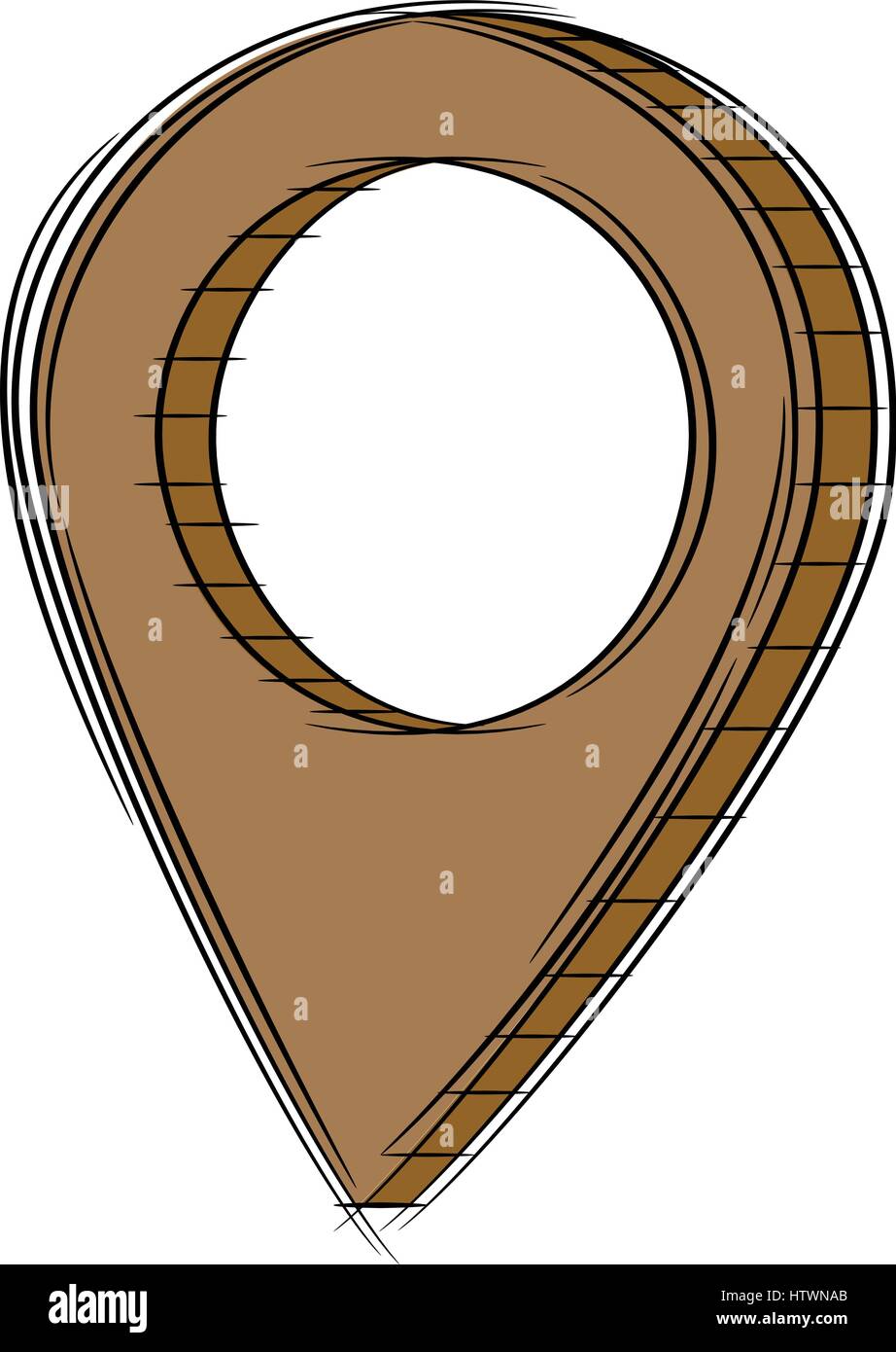 Illustration of Cute Cartoon Doodle of 3D Map Pointer Icon. EPS8 Stock ...