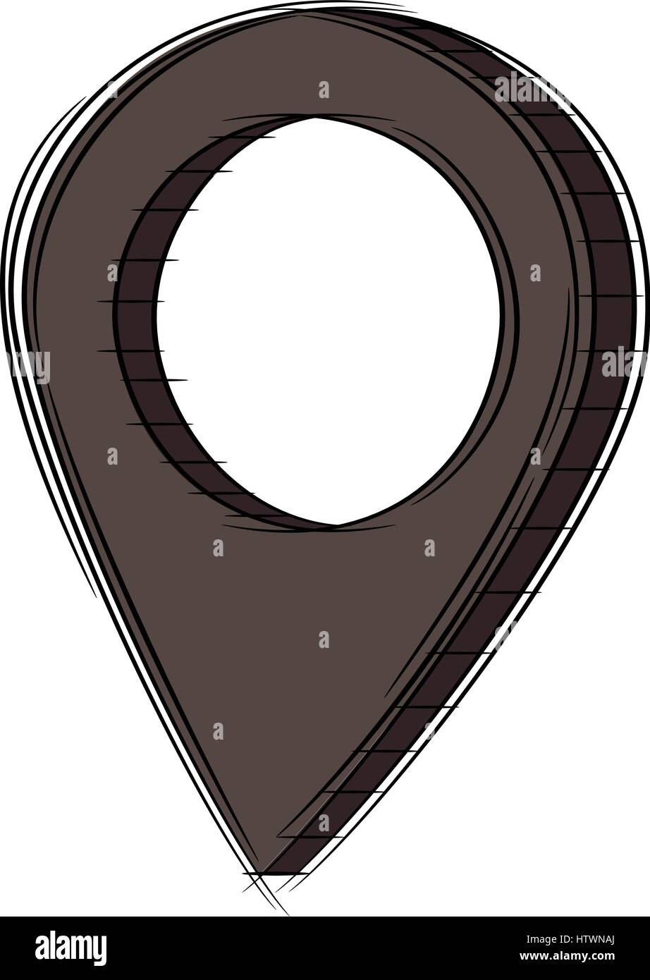 Illustration of Cute Cartoon Doodle of 3D Map Pointer Icon. EPS8 Stock ...