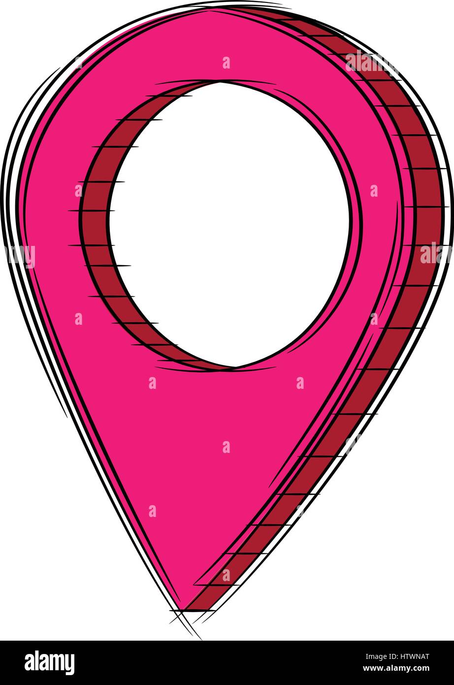 Illustration of Cute Cartoon Doodle of 3D Map Pointer Icon. EPS8 Stock ...