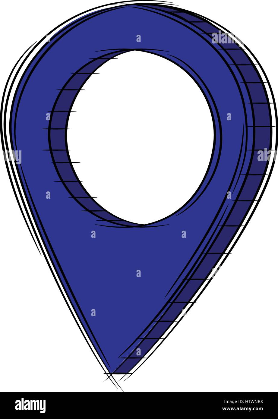 Illustration of Cute Cartoon Doodle of 3D Map Pointer Icon. EPS8 Stock ...