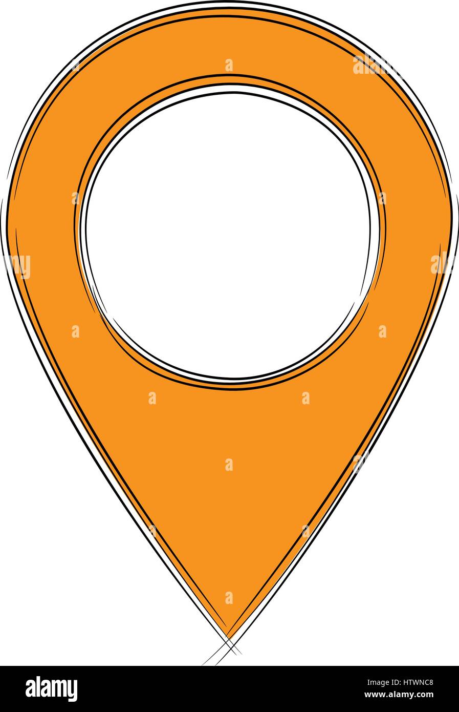 Illustration of Cute Cartoon Doodle of Map Pointer Icon. EPS8 Stock ...