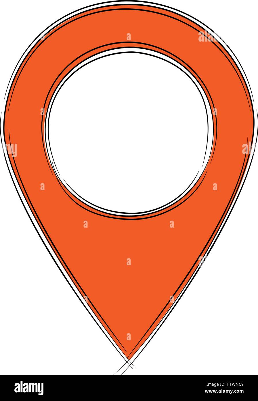 Illustration of Cute Cartoon Doodle of Map Pointer Icon. EPS8 Stock ...