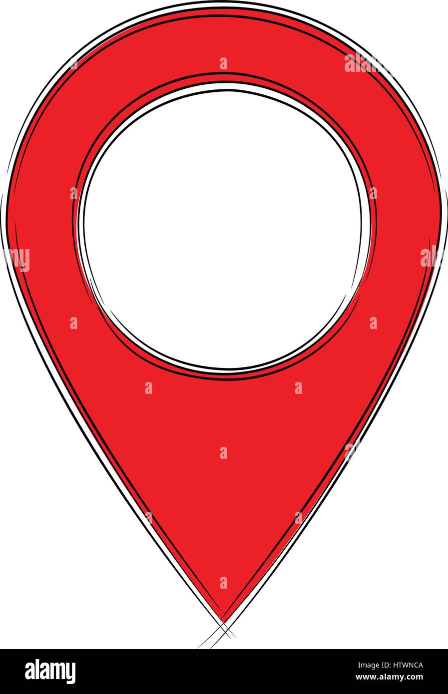 Illustration of Cute Cartoon Doodle of Map Pointer Icon. EPS8 Stock ...